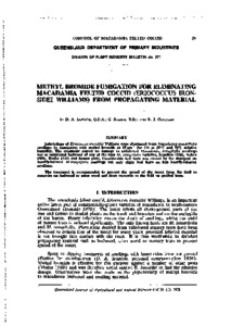 Methyl bromide fumigation for eliminating macadamia felted coccid ...